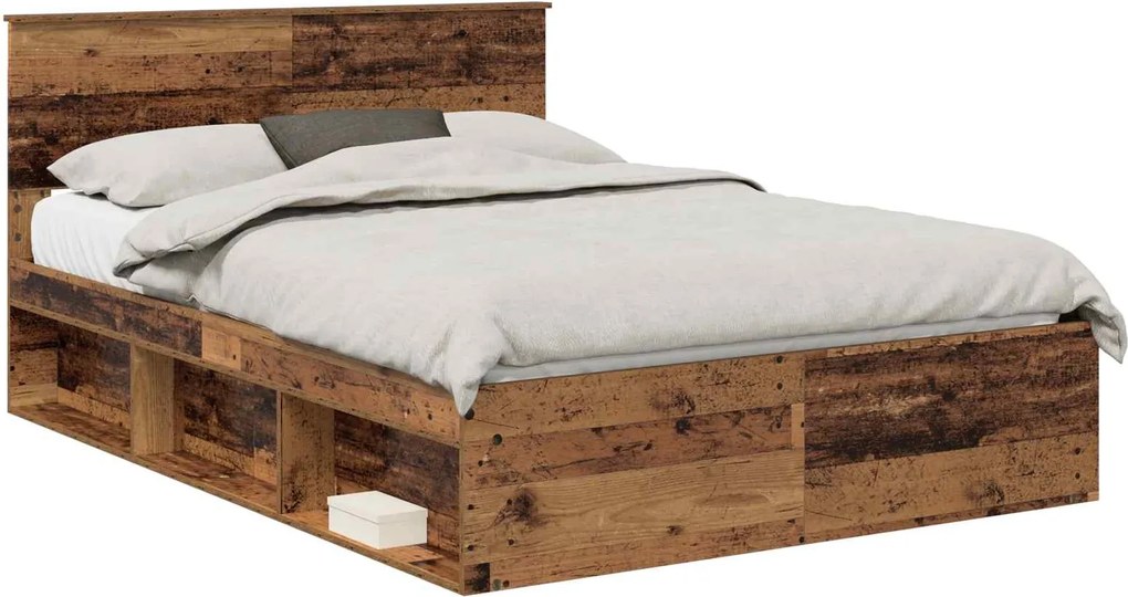 Rám postele Staré dřevo 135 x 190 cm Masivní borové dřevo 3410616