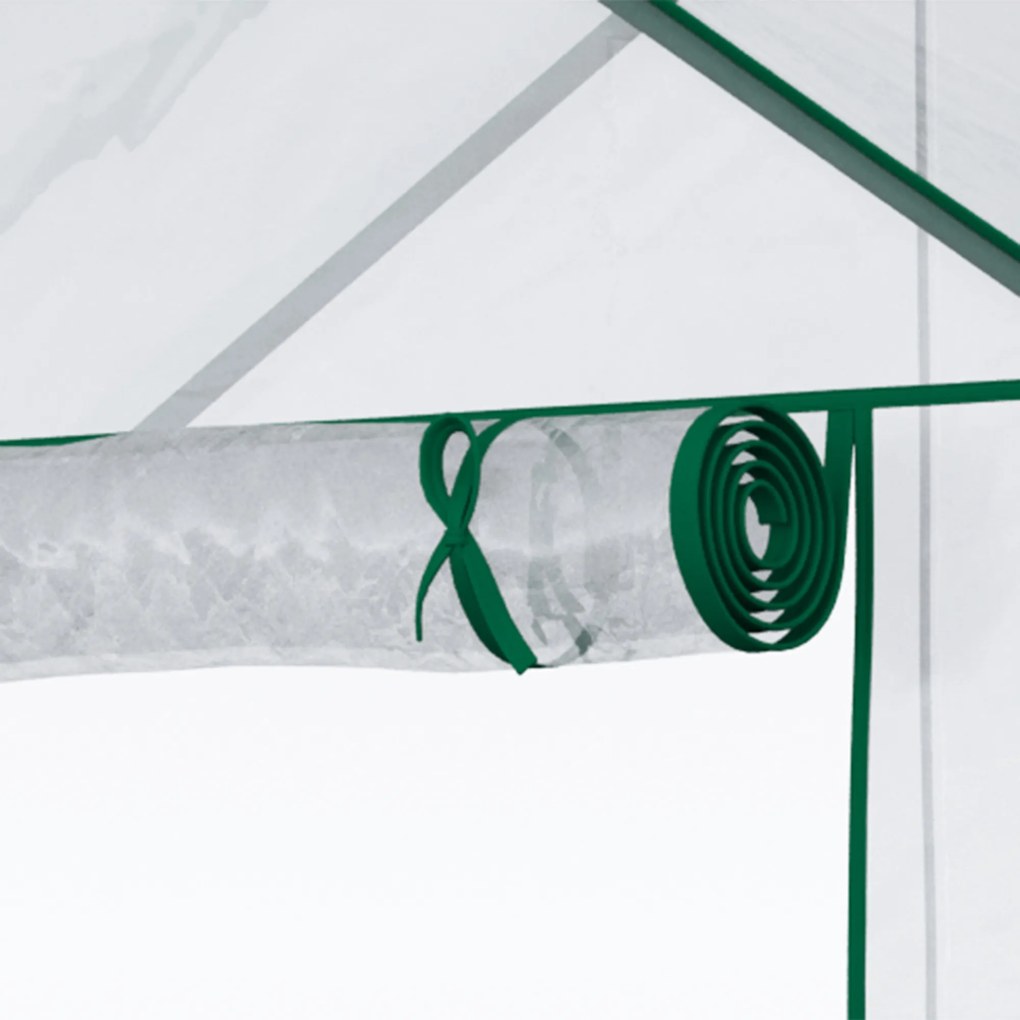 Outsunny Fóliový skleník Walk-in Skleník na rajčata 142x73x195cm se 6 policemi, průhledný pro zahradu a rostliny |
