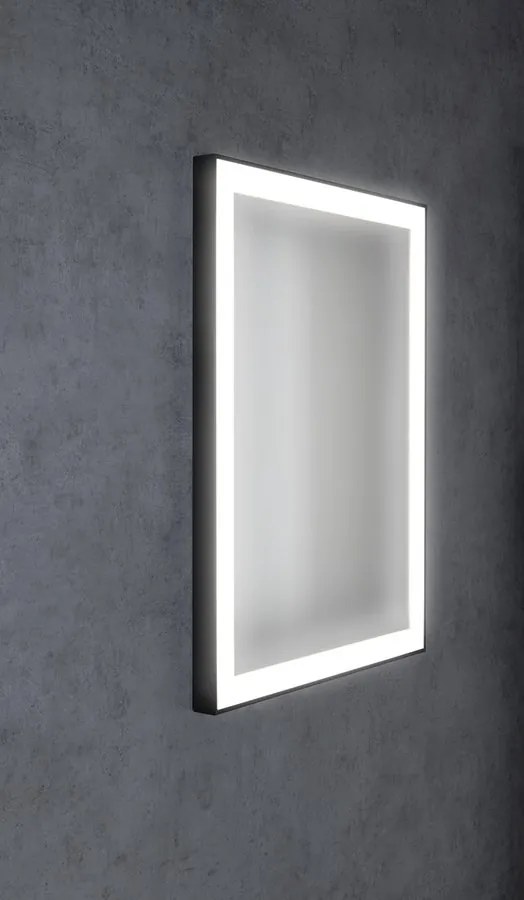 Sapho, GANO zrcadlo s LED osvětlením 60x80cm, černá