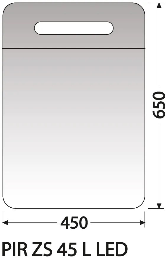INTEDOOR zrcadlová skříňka s integrovaným LED osvětlením PIR ZS 45 L LED Varianta: A0076 Antracit LESK
