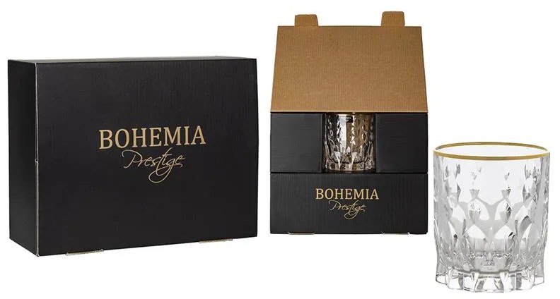 BOHEMIA PRESTIGE CONTE GOLD SKLENICE NA WHISKY 340ML SADA 6 KS