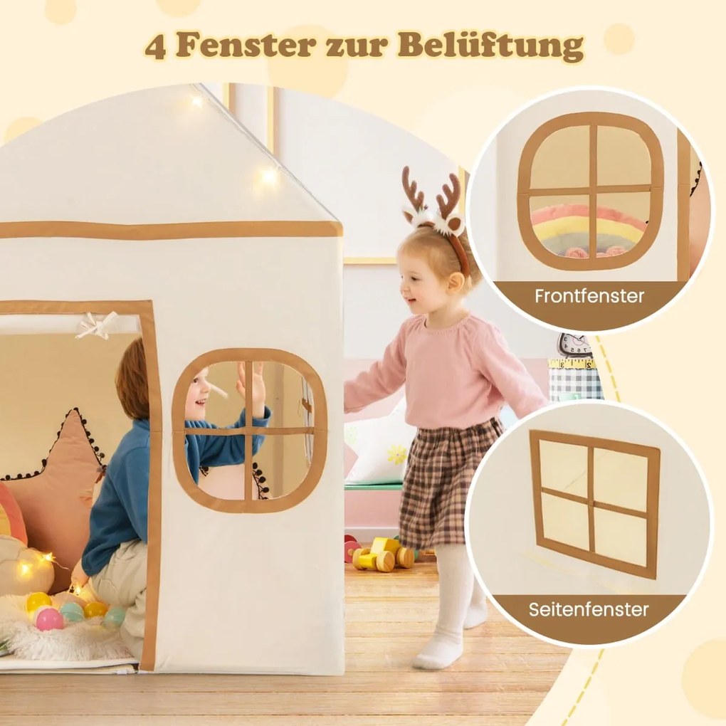 Costway Dětský vnitřní dětský stan Playhouse s hvězdicovými světly