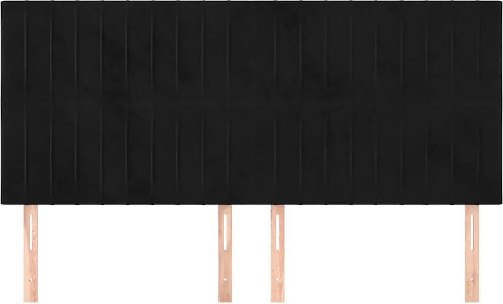 Čelo postele černé 200x5x118/128 cm sametové 3116638