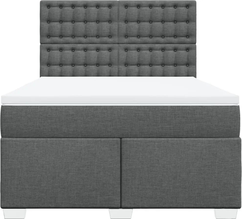Box spring postel s matrací tmavě šedá 160x200 cm textil 3292854