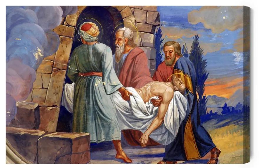 Obraz Ježíš Je Uložen Do Hrobu Nedostatek Nedostatek Přírodní plátno 90x60