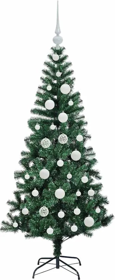 Umělý osvětlený vánoční stromeček Zelená 120 cm PVC a kov 3396739