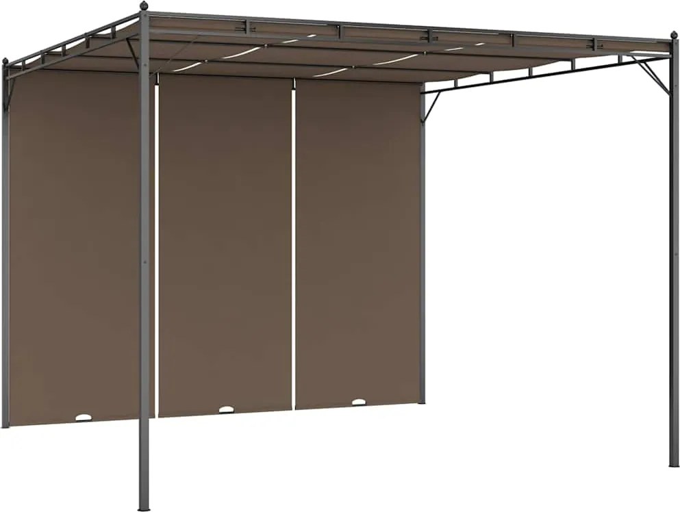 Zahradní altán s bočním závěsem 3 x 3 x 2,25 m taupe 312263