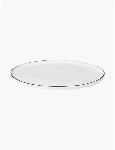 Ručně vyrobený porcelánový servírovací talíř Salt, D 30 x Š 20 cm