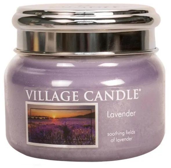 VILLAGE CANDLE Svíčka Village Candle - Lavender 262g, fialová barva, sklo
