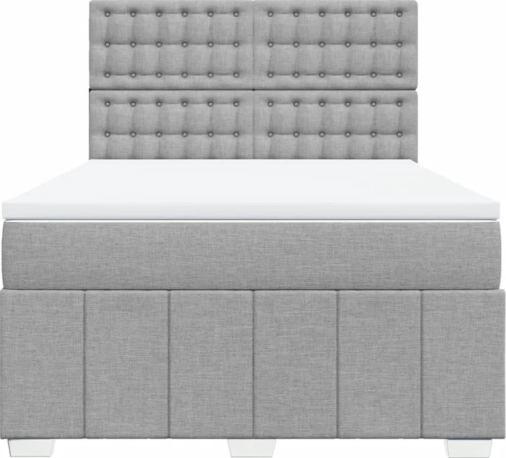 Box spring postel s matrací světle šedá 140 x 200 cm textil 3291705