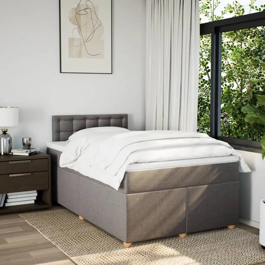 Box spring postel s matrací taupe 120x190 cm textil 3288937