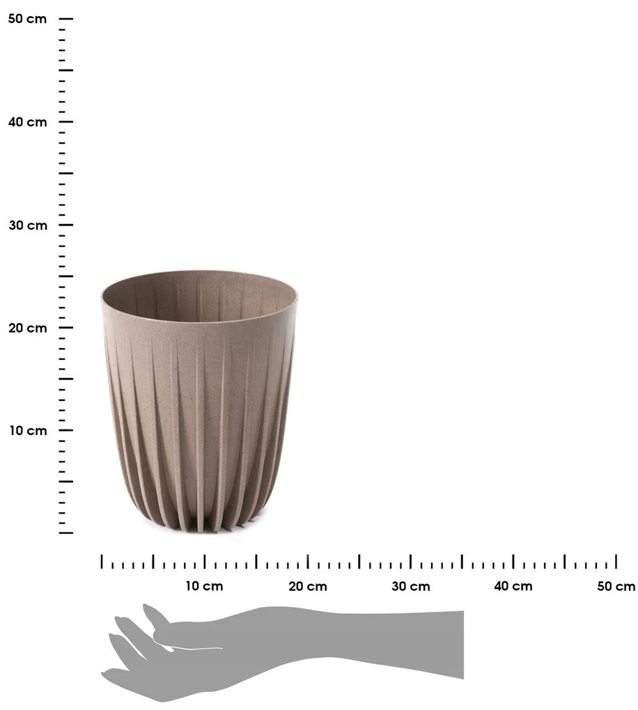 Květináč STRIPPED ECO VII 19 cm latté