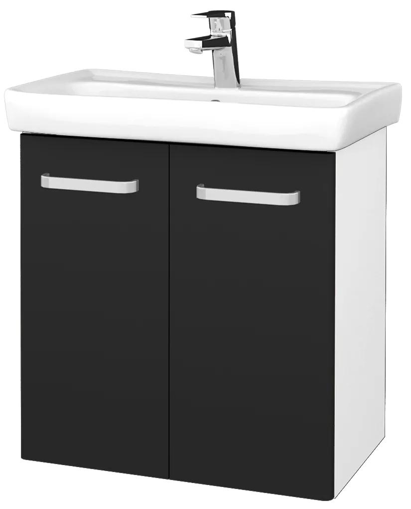 Dřevojas Koupelnová skříň DOOR SZD2 60 Varianta: N01 Bílá lesk / Úchytka T01 / N07 Stone