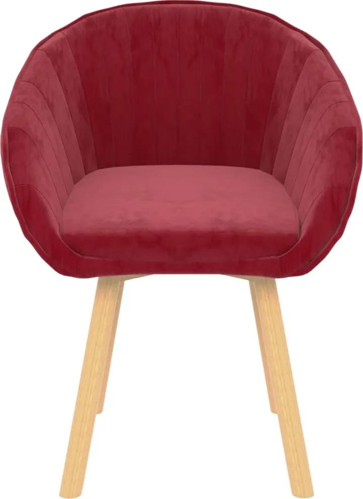 vidaXL Jídelní židle samet [289450] Barva: Červená