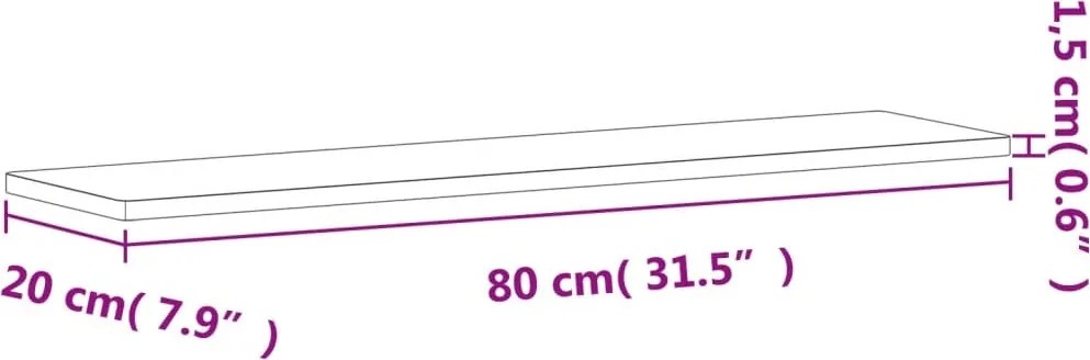 vidaXL Nástěnná police 80 x 20 x 1,5 cm masivní bukové dřevo [356011] Barva: Hnědá