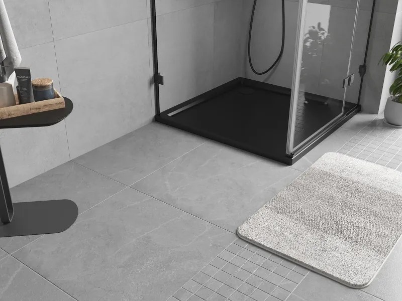 Mexen Flow, čtvercová sprchová vanička slim 75 x 75 cm, černá matná, 46S707575