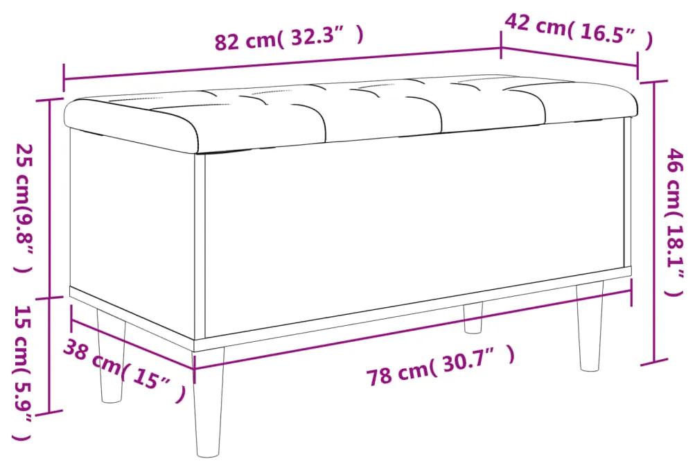 Úložná lavice bílá 82 x 42 x 46 cm kompozitní dřevo - Default Title