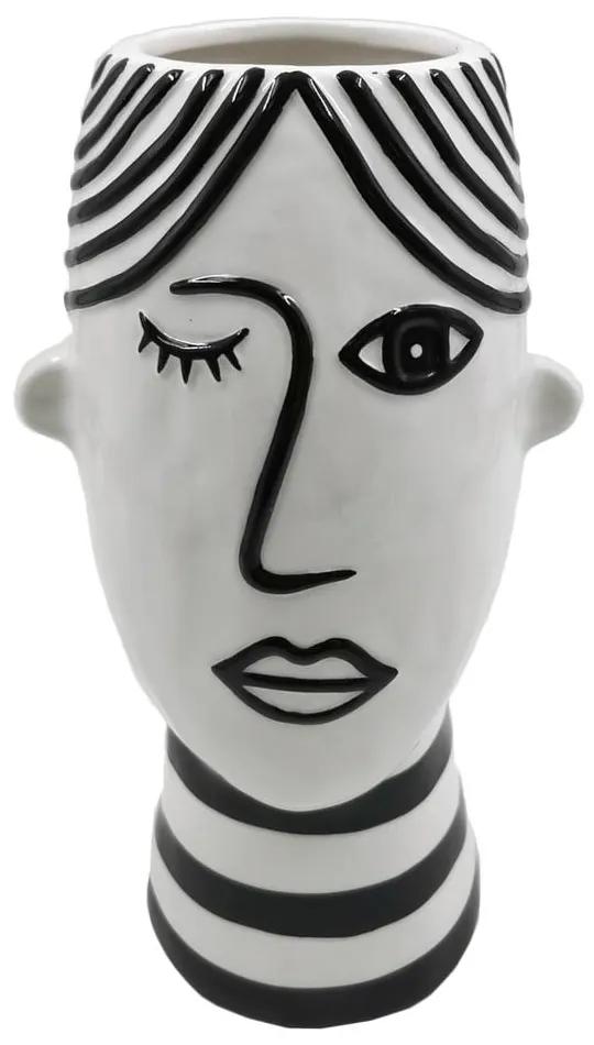 Černo-bílá porcelánová váza Mauro Ferretti Face