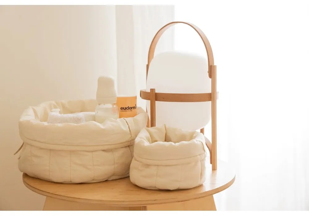 Krémové látkové dětské úložné boxy v sadě 2 ks ø 30x20 cm Bambie Natural – Lorena Canals