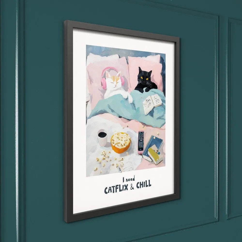 Tištěný obraz s rámem 30x40 cm Catflix – Styler