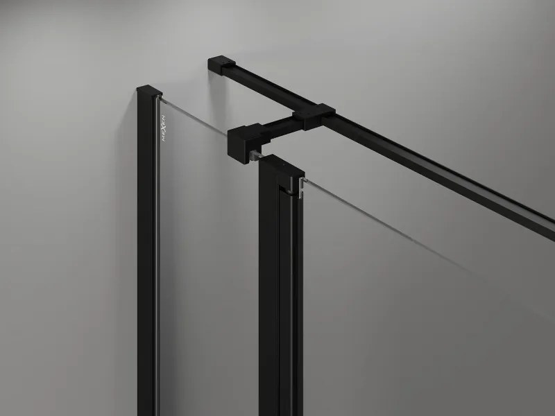 Mexen Mist T, sprchový kout s křídlovými dveřmi, levý, 100 x 110 cm, 8mm čiré sklo, černý profil, 8A4T-110-100-70-70-L