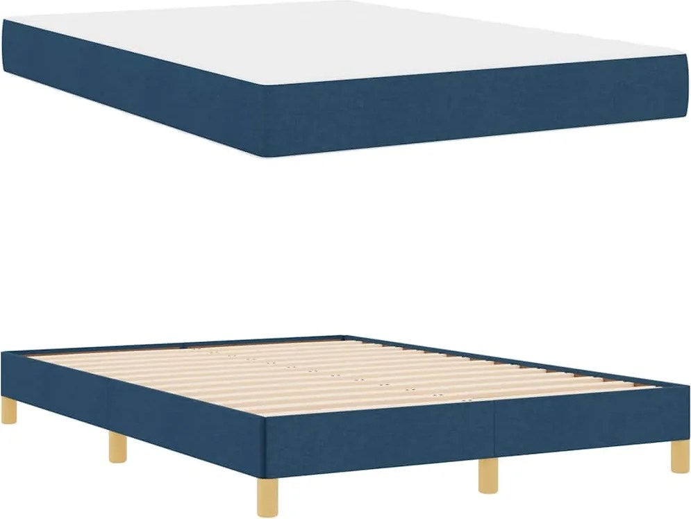 Postel s boxspringem s matrací Modrá 160 x 200 cm textil 3398583