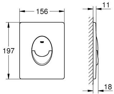GROHE 38964KF0 - Splachovací tlačítko START 156 × 197 mm phantom černá