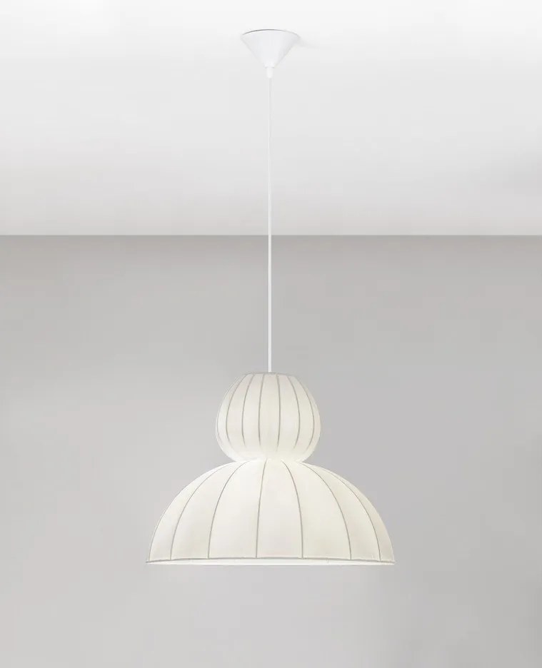Matně bílé látkové závěsné svítidlo ø 50 cm Delina – Nova Luce