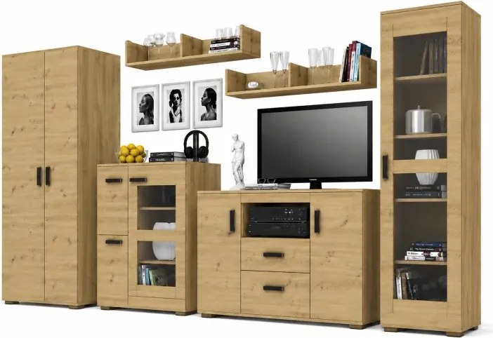 Obývací stěna Kombi P2, artisan (č.1/černé)