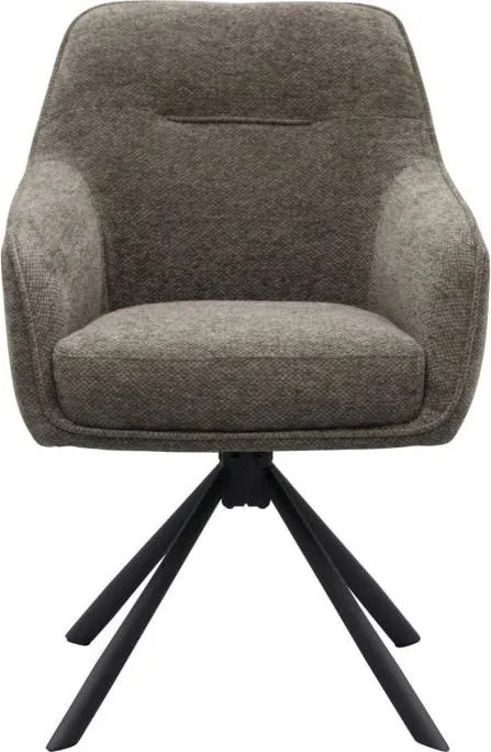 Tmavě šedé čalouněné jídelní křeslo s područkami Avola – Unique Furniture