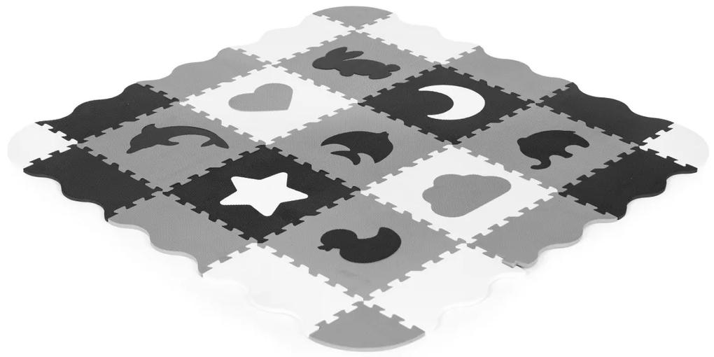 Pěnové puzzle s 25 dílky ANIM černo-bílé