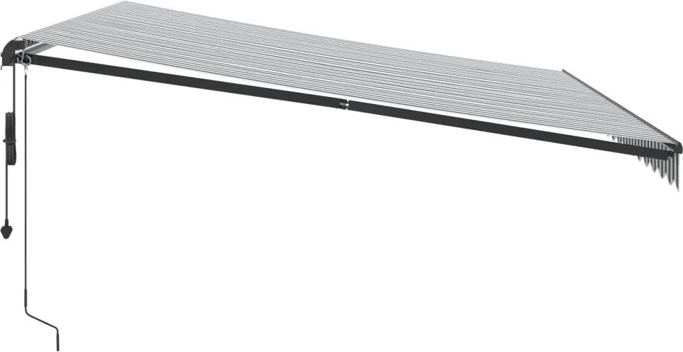 Automatická zatahovací markýza s LED antracit a bílá 450x350 cm 3215815