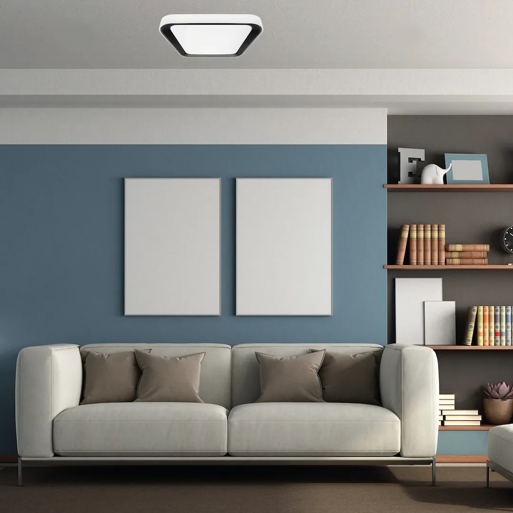 Stropní LED svítidlo Quadro, 1x LED 38w, 3000-6000k, b, s ovladačem
