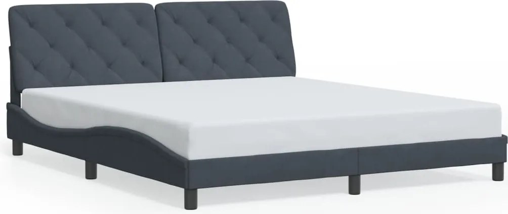Rám postele s LED bez matrace tmavě šedý 180 x 200 cm samet 3213868