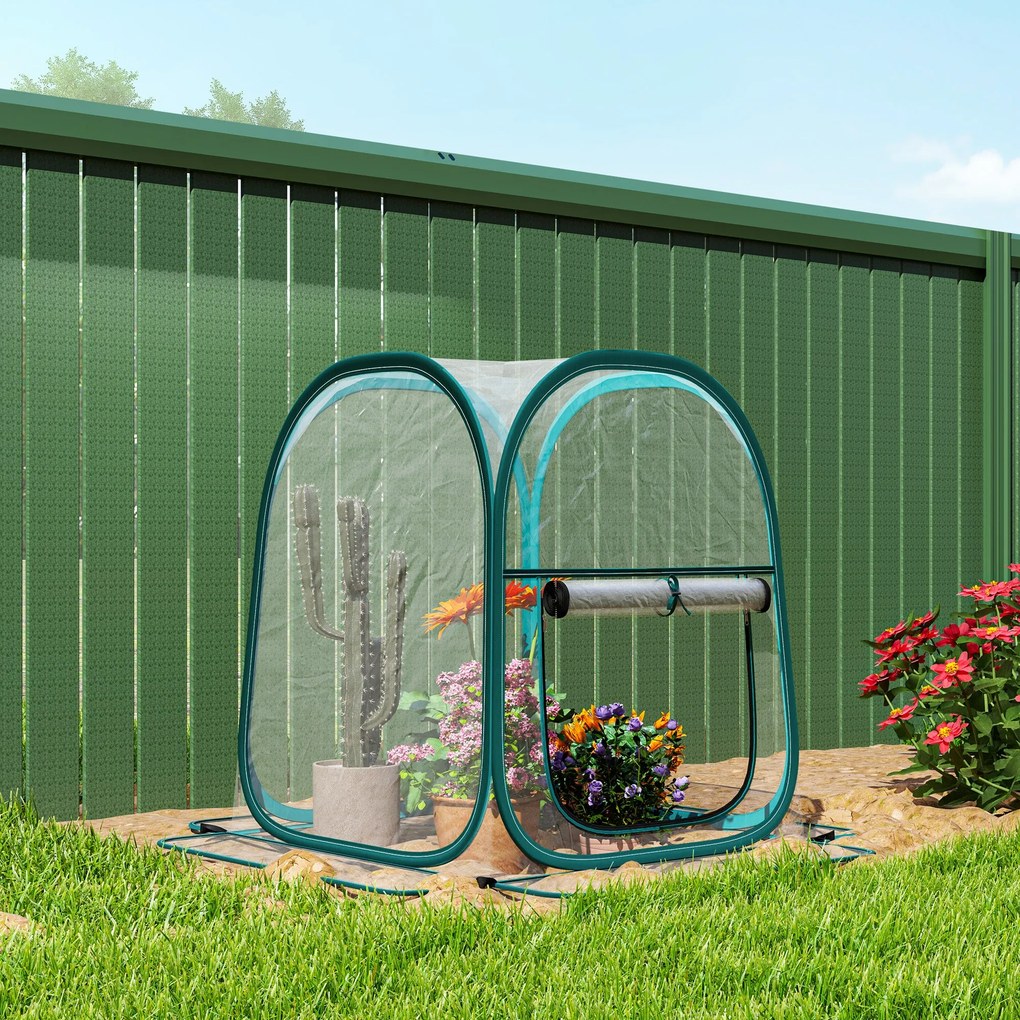 Outsunny Mini Zahradní Skleník, Mini Transparentní PVC Pop-Up Skleník, Zimní Stan pro Vnitřní nebo Venkovní Použití, pro Zeleninu, Rostliny, Květiny,…