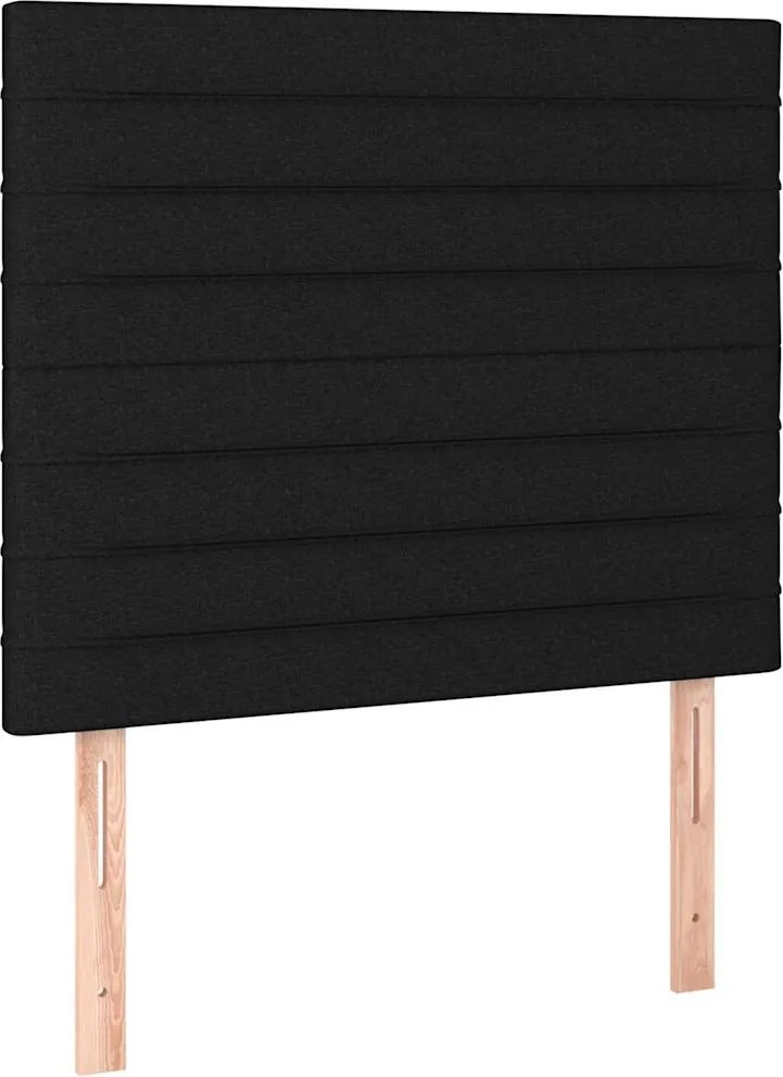 Čelo postele s LED černé 100x5x118/128 cm textil 3122556