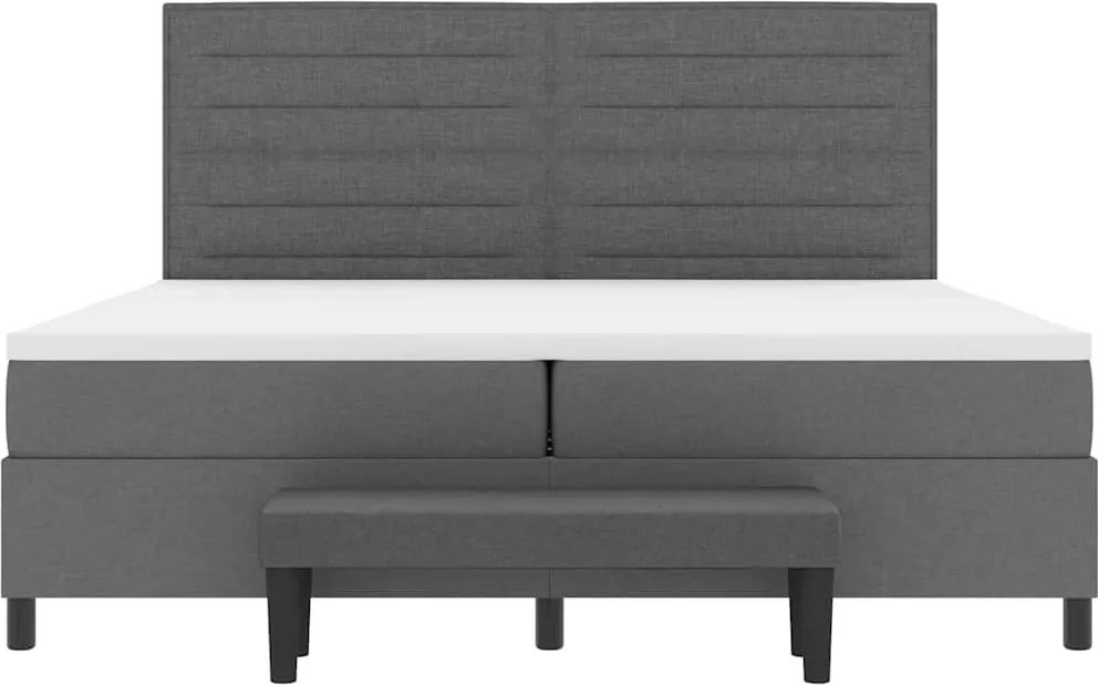 Postel s boxspringem s matrací Tmavě šedá 200 x 200 cm textil 3344017