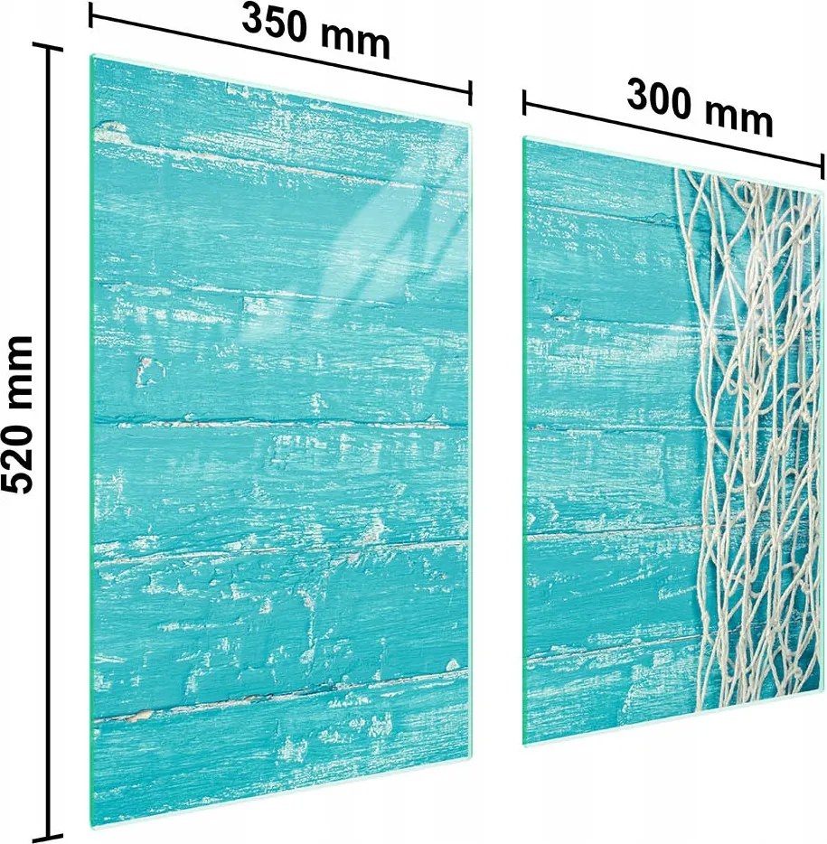 Skleněná Ochranná Deska Do Kuchyně 65x52 Turkus