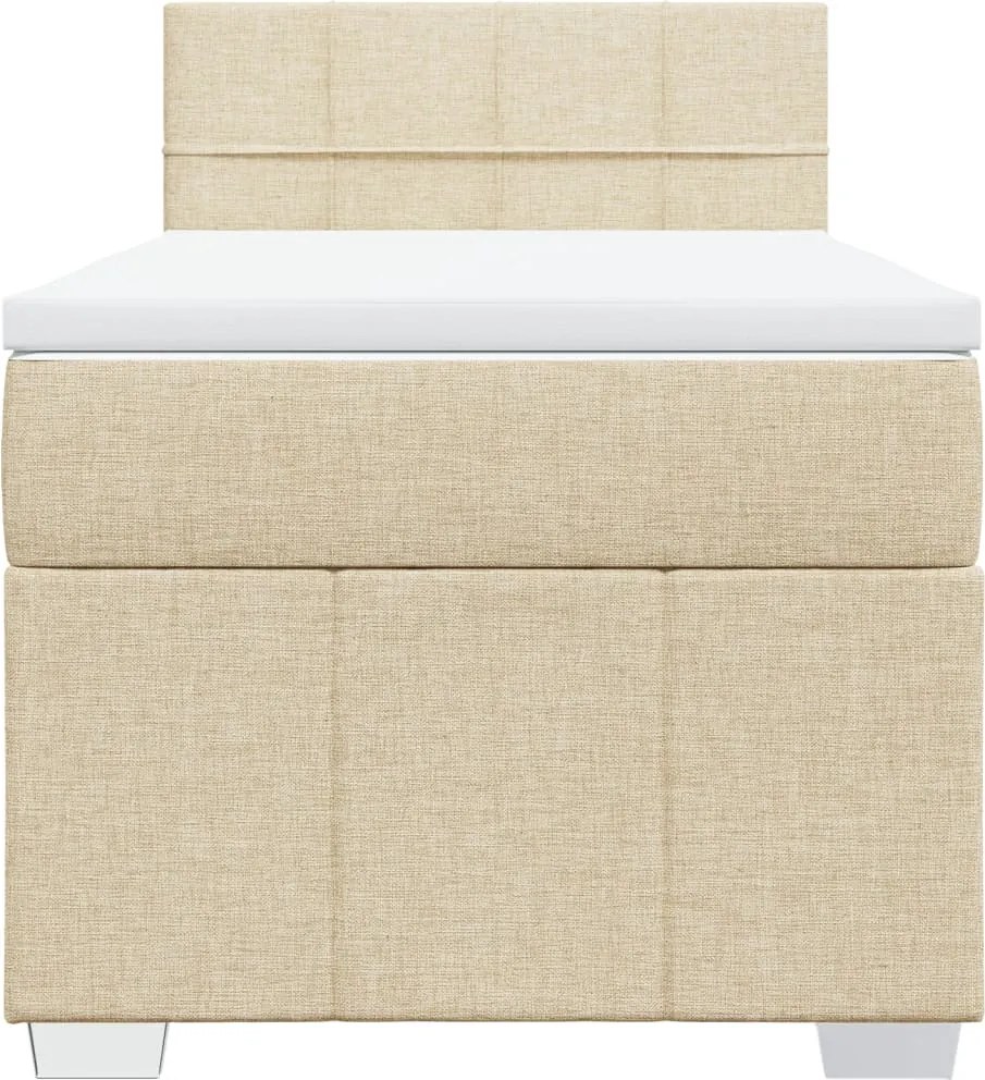 Box spring postel s matrací krémová 100 x 200 cm textil 3286984