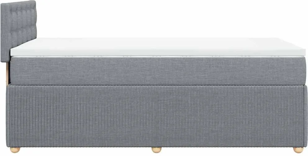 Box spring postel s matrací světle šedá 80 x 200 cm textil 3289597