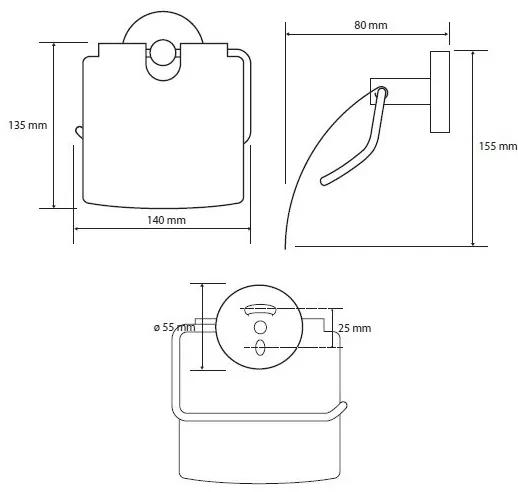 HOPA Držák toaletního papíru s krytem Barva - 22 - zlatá broušená mat KDBE160112010