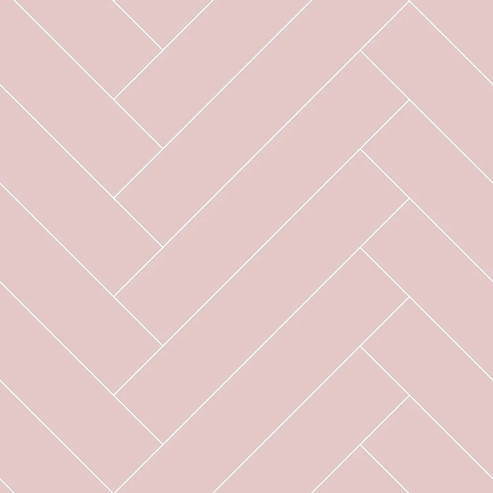 Esta Home Růžová tapeta s parketovým vzorem 139220 rozměry 0,53 x 10,05 m