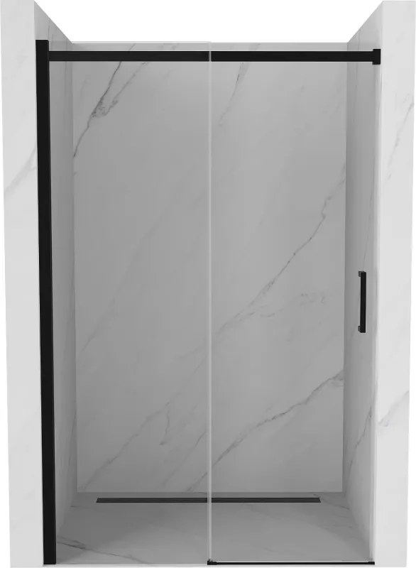 Mexen OMEGA posuvné sprchové dveře do otvoru 150 cm, černá-transparentní, 825-150-000-70-00