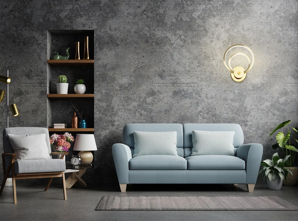 Toolight, LED nástěnné svítidlo APP1043-W, zlatá, OSW-06116