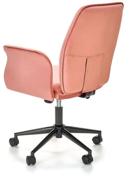 Kancelářská otočná židle TULIP — látka, růžová