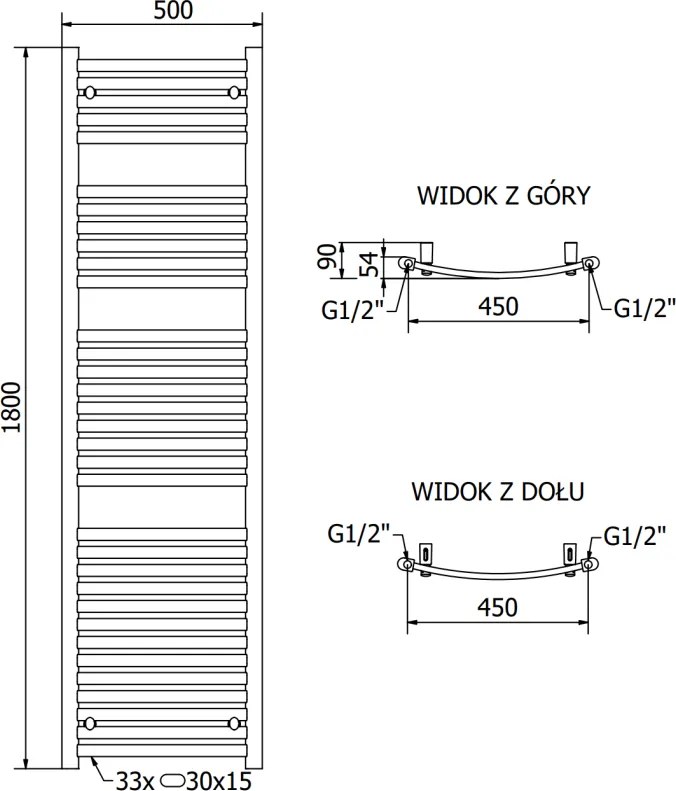Mexen Helios, topné těleso 1800x500 mm, 850 W, antracitová, W103-1800-500-00-66