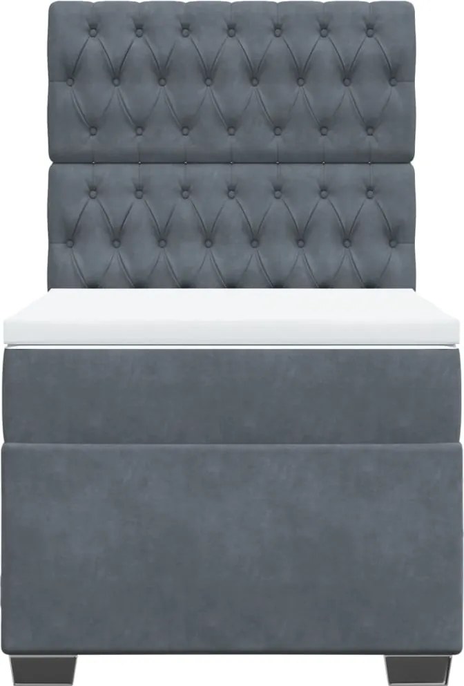 Box spring postel s matrací tmavě šedá 80 x 200 cm samet 3290769