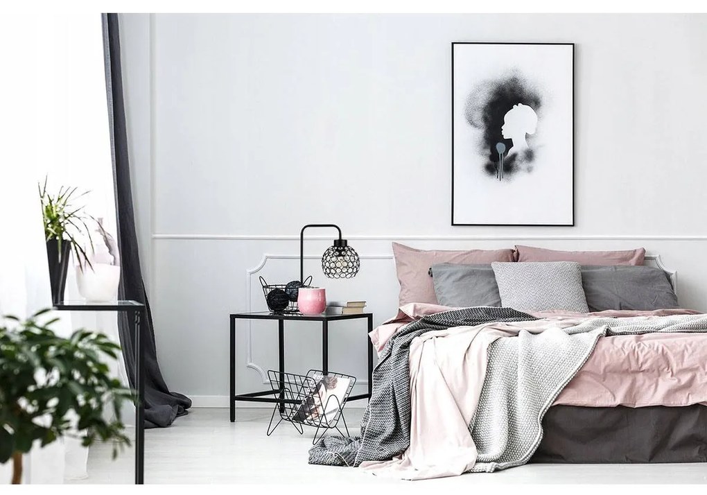 Stolní lampa Crystal, 1x černé křišťálové stínítko