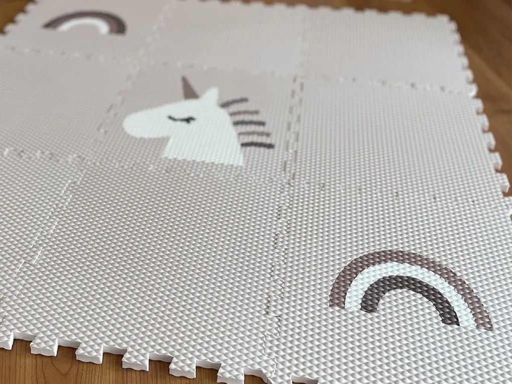Hrací pěnové puzzle do dětského pokoje 9 dílů JEDNOROŽEC A DUHA