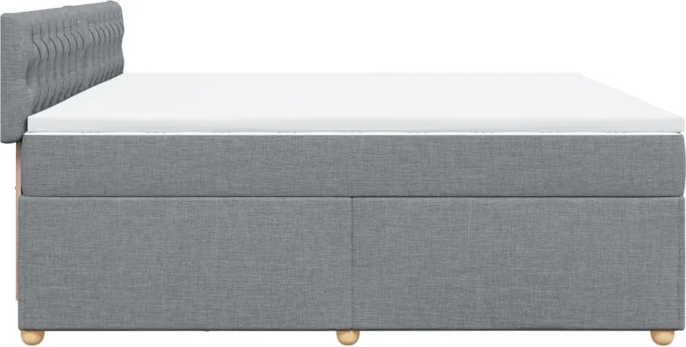 Box spring postel s matrací světle šedá 200 x 200 cm textil 3286794